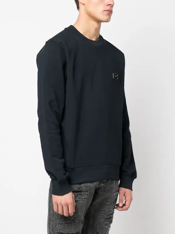 Dolce & Gabbana Logo-tag Cotton Sweatshirt - Blue