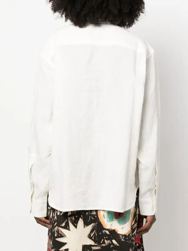 Sofie D'hoore Collarless Linen Shirt