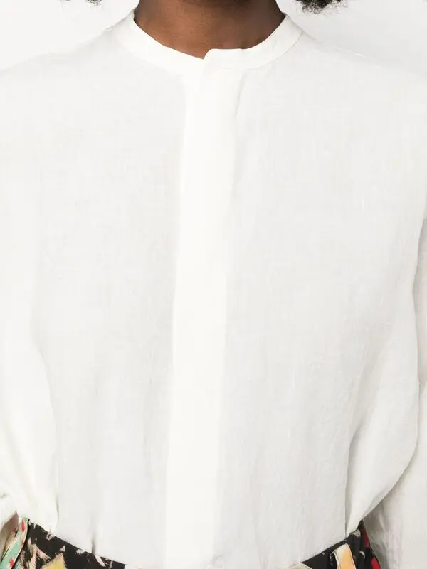 Sofie D'hoore Collarless Linen Shirt