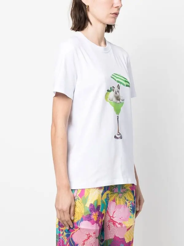 MSGM Graphic-print Crew-neck T-shirt
