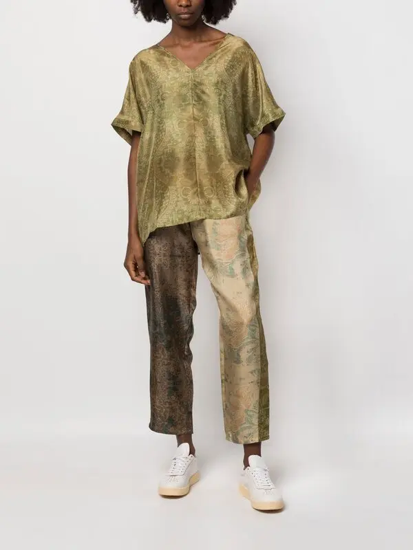 PIERRE-LOUIS MASCIA Briancon Patterned-jacquard Silk Top