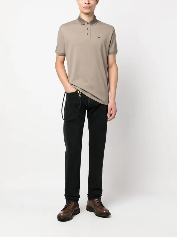 Emporio Armani Leather Strap Straight-leg Jeans