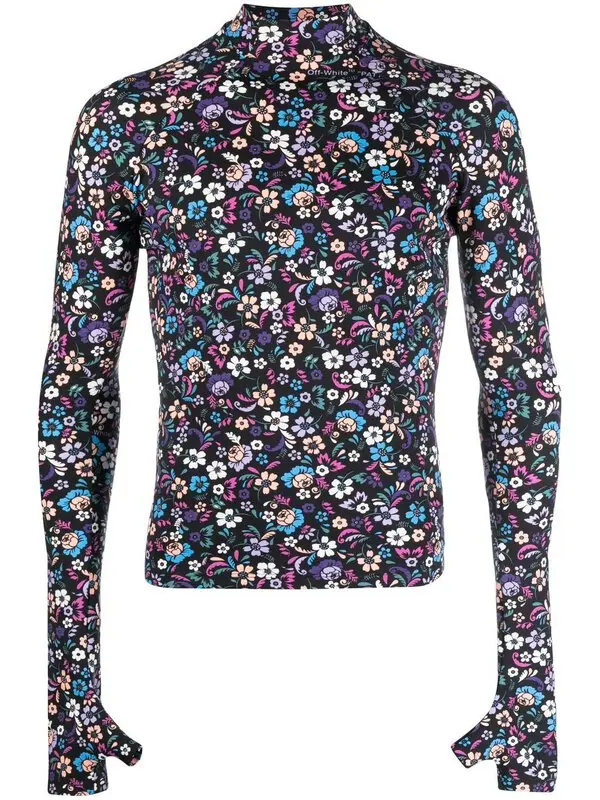 Off-White Floral-print Long-sleeve T-shirt