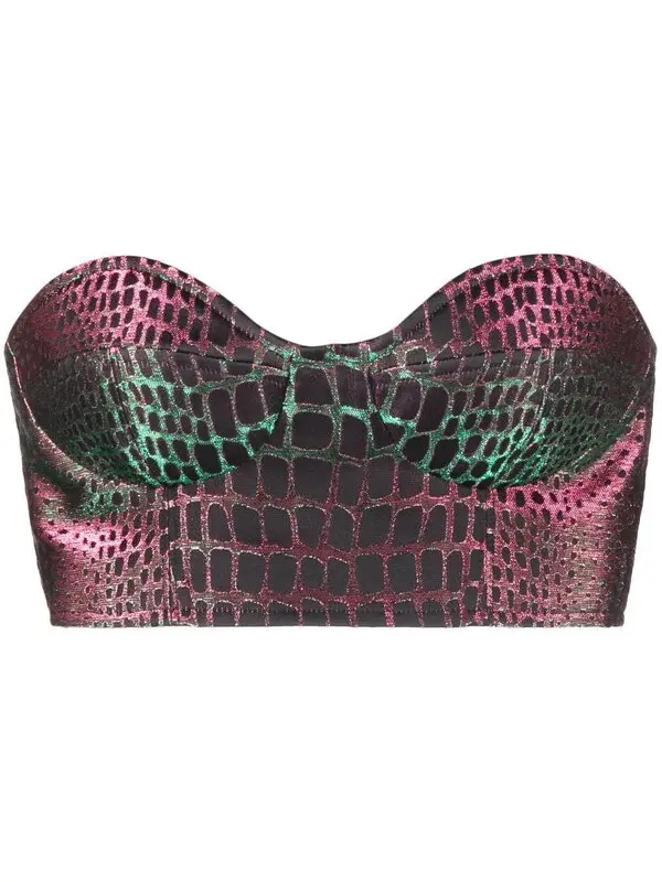 Balmain Embossed Crocodile Effect Crop Top