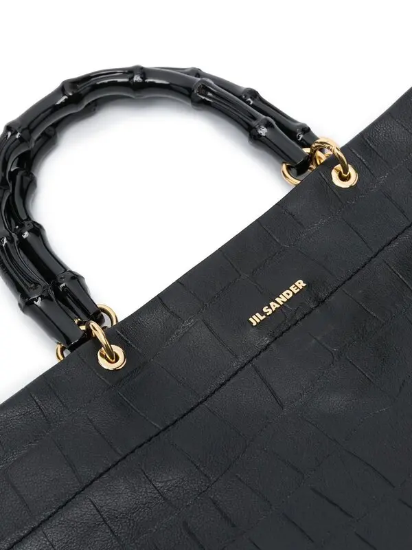 JIL SANDER Crocodile-effect Leather Tote