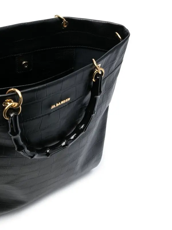 JIL SANDER Crocodile-effect Leather Tote