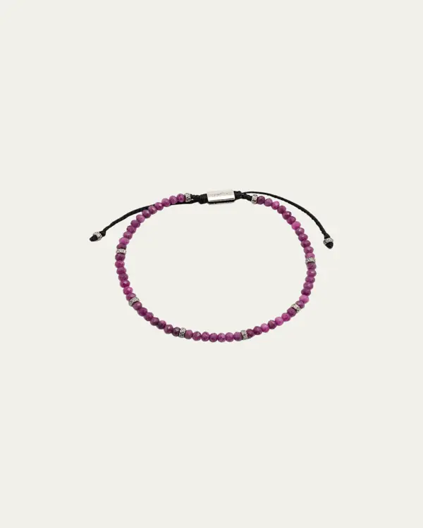 JAN LESLIE Gemstone Beaded Bracelet - Ruby
