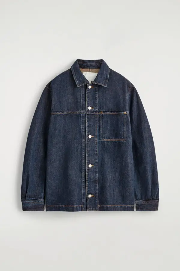 Cos Denim Overshirt - Dark Blue