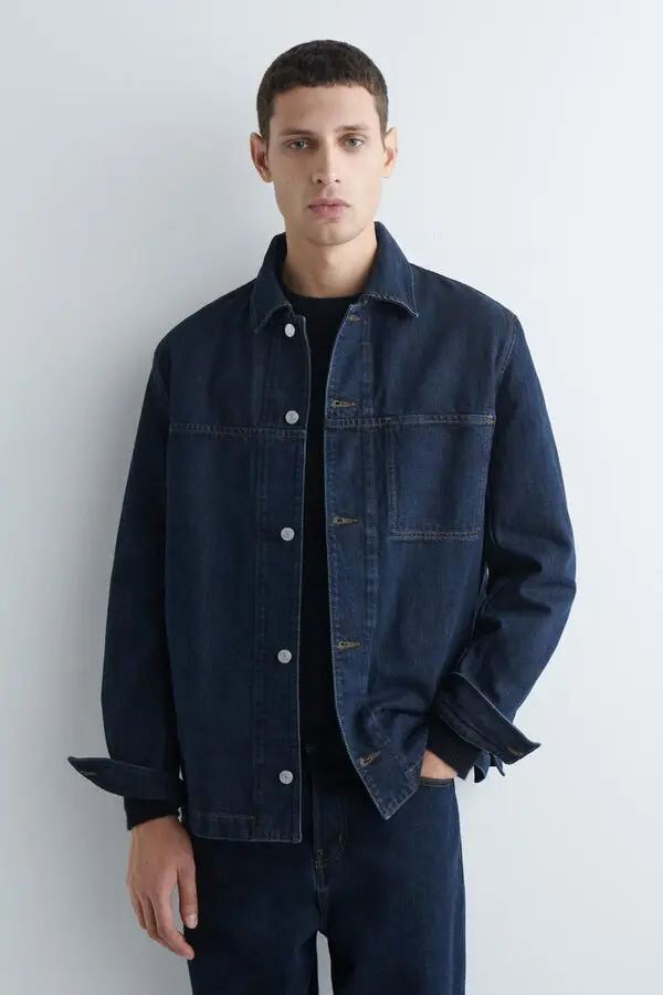 Cos Denim Overshirt - Dark Blue