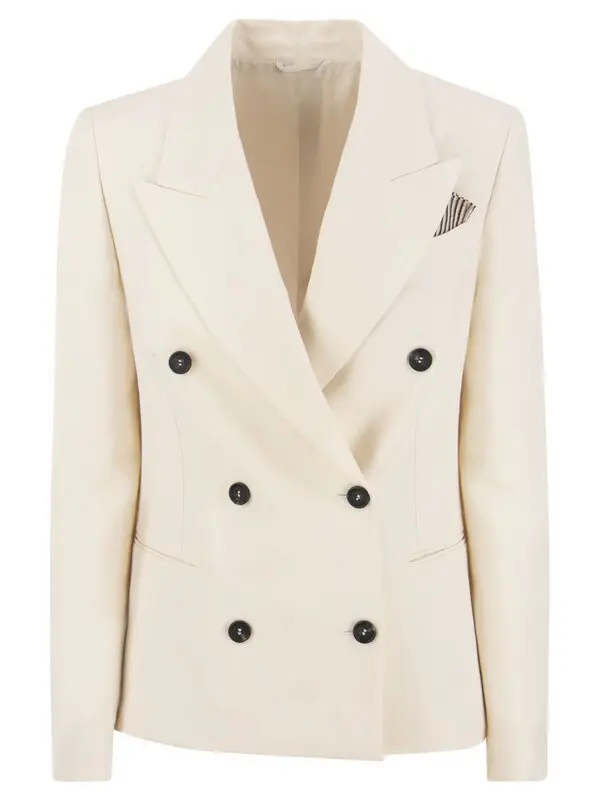 Brunello Cucinelli Lined Jacket In A Viscose And Linen Blend