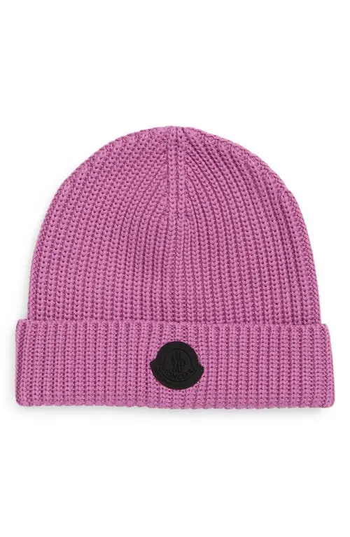 Moncler Ribbed Cotton Beanie - Pink