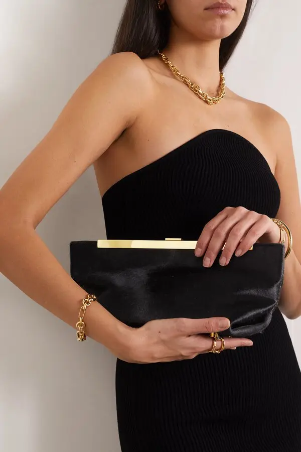 Khaite Aimee Calf Hair Clutch