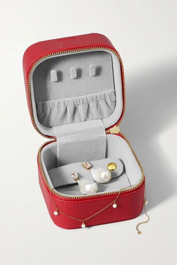 Mateo Vegan Leather Jewelry Case - Red