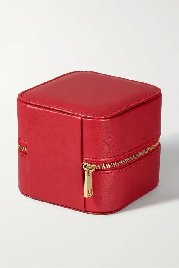 Mateo Vegan Leather Jewelry Case - Red