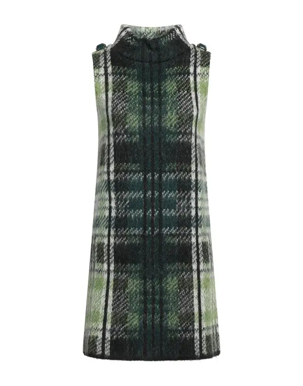 Elisabetta Franchi Mini Dress With Tartan Pattern - Green