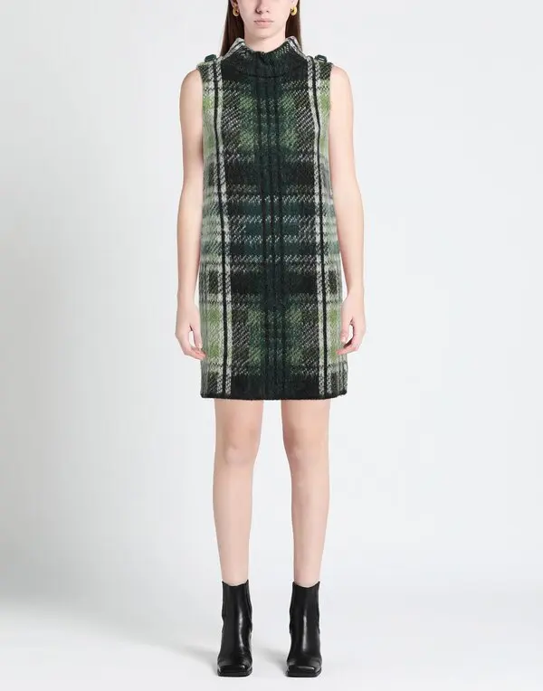 Elisabetta Franchi Mini Dress With Tartan Pattern - Green