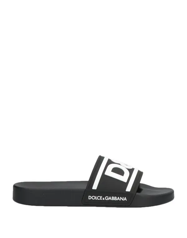 Dolce & Gabbana Synthetic Fiber Pool Slides - Black
