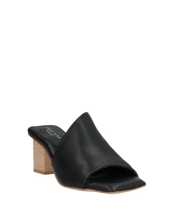EQUITARE Leather Slide Sandals - Black