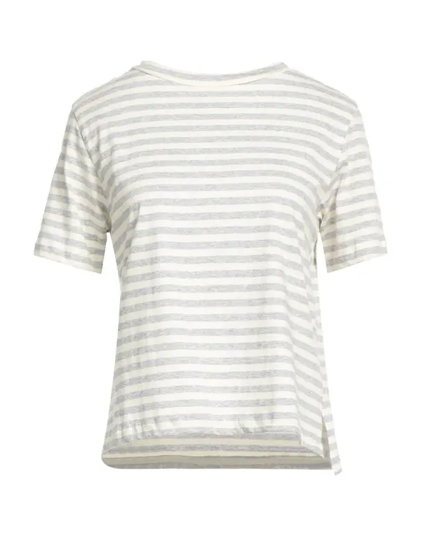 ARAGONA Striped Printed T-shirt - Grey