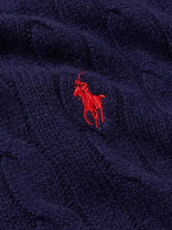Polo Ralph Lauren Cable-knit Wool And Cashmere-blend Sweater - Blue