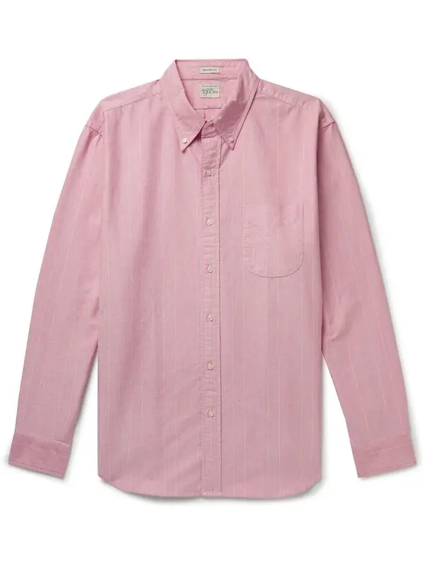 J. Crew Button-down Collar Striped Cotton Oxford Shirt Xs