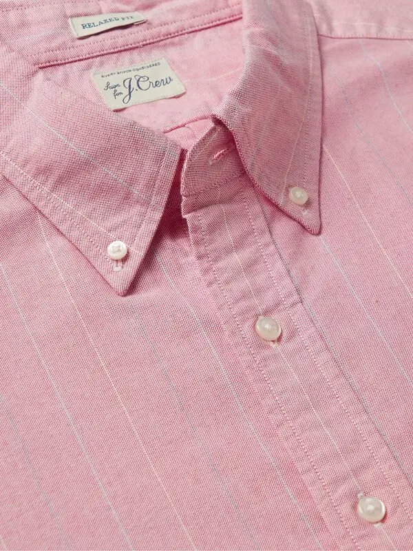 J. Crew Button-down Collar Striped Cotton Oxford Shirt Xs