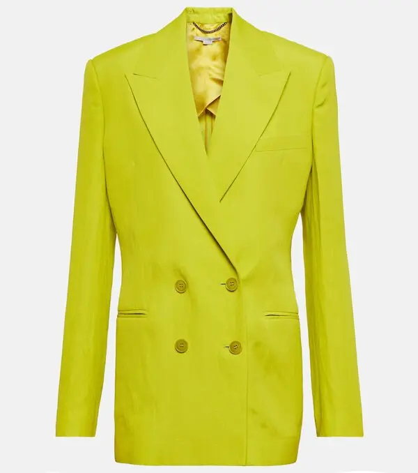 Stella McCartney Double-breasted Linen-blend Blazer