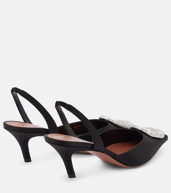 Amina Muaddi Camelia Slingback Pumps - Black