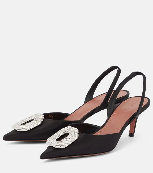 Amina Muaddi Camelia Slingback Pumps - Black
