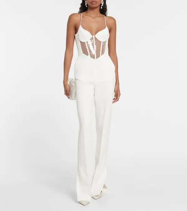 David Koma Sequined Cutout Cady Jumpsuit