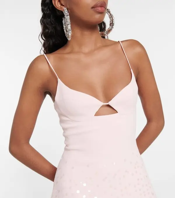 sequined cady mini dress David Koma Black and Grey Bra Detail Sequin and Cady Mini Dress Size 2