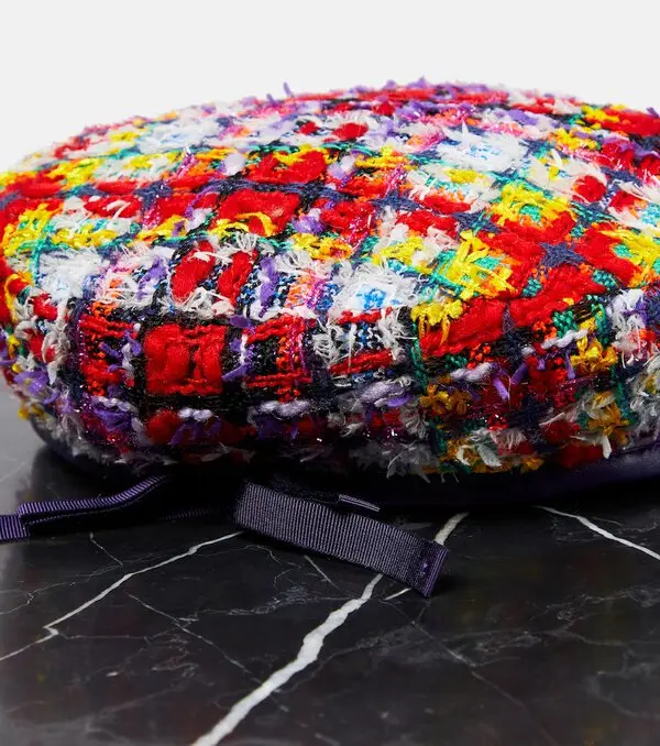 New $850 Gucci Women Checked Tweed Beret Hat Size M ?️GUCCI Multi-Color TWEED Leather Trim Women main image 4