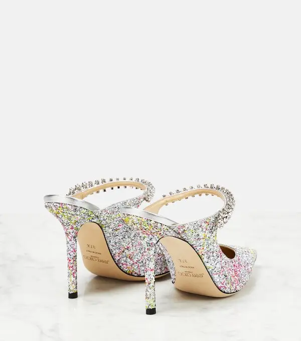 JIMMY CHOO Bing 100 Glitter Mules