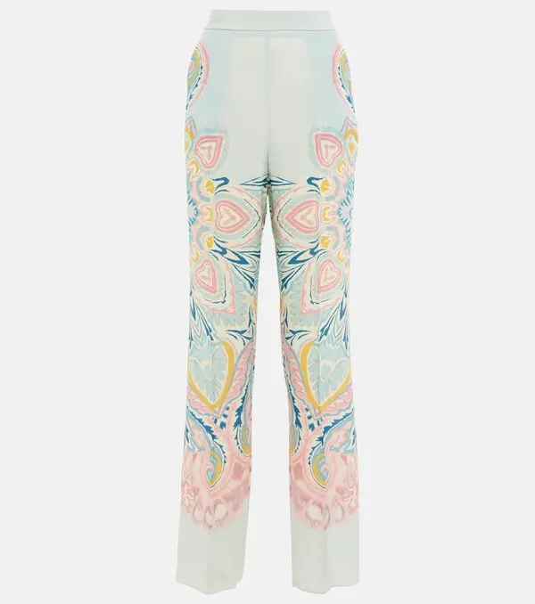 Etro Paisley High-rise Silk Pants