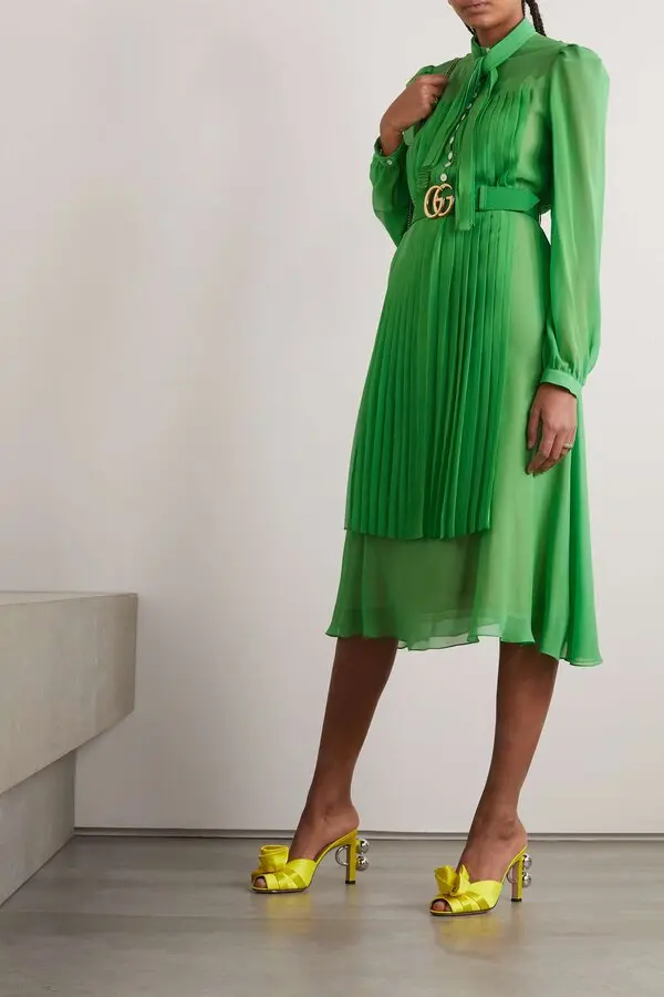 strapless open back dress Pleated Bell Sleeve Tea Length Dress – Fabjetsetter Fashion Boutique