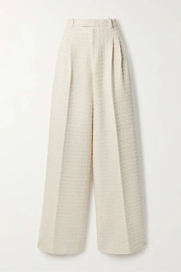 Gucci Cotton-blend Tweed Wide-leg Pants