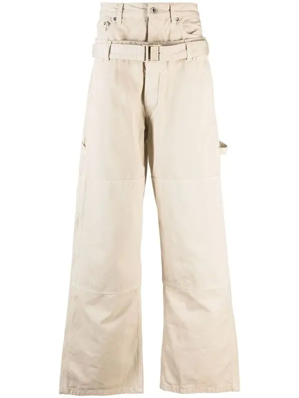 Off-White Belted Wide-leg Trousers