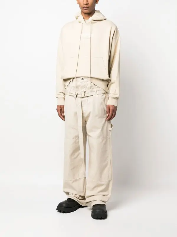 Off-White Belted Wide-leg Trousers