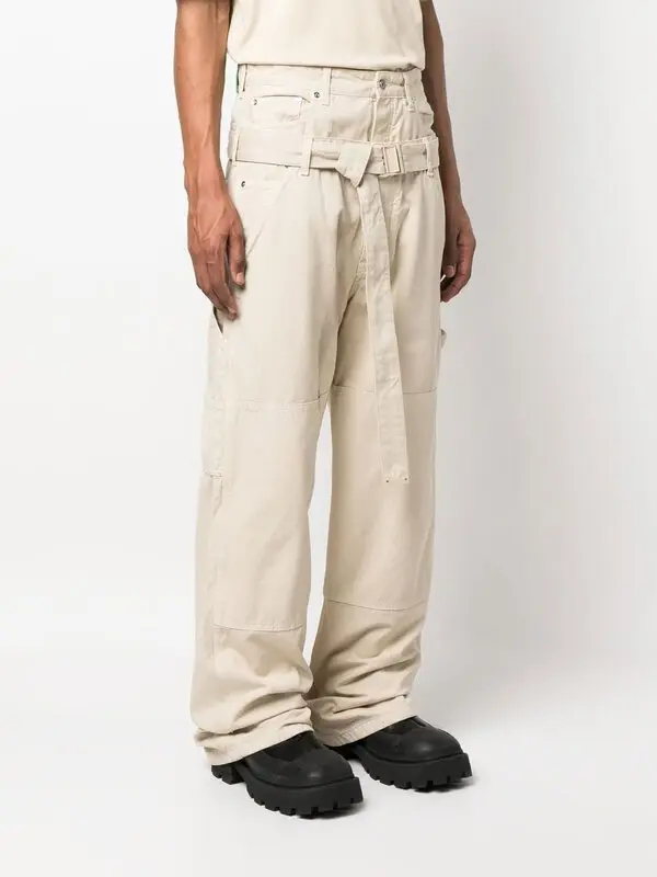 Off-White Belted Wide-leg Trousers