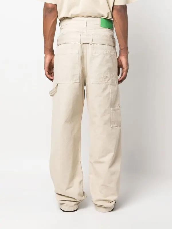 Off-White Belted Wide-leg Trousers