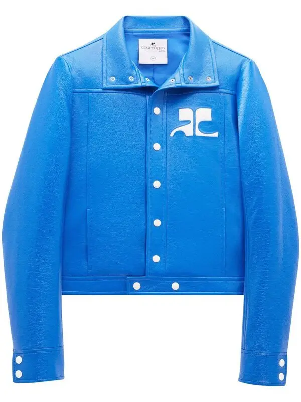COURREGES Logo Patch Shirt Jacket - Blue