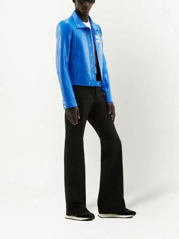 COURREGES Logo Patch Shirt Jacket - Blue