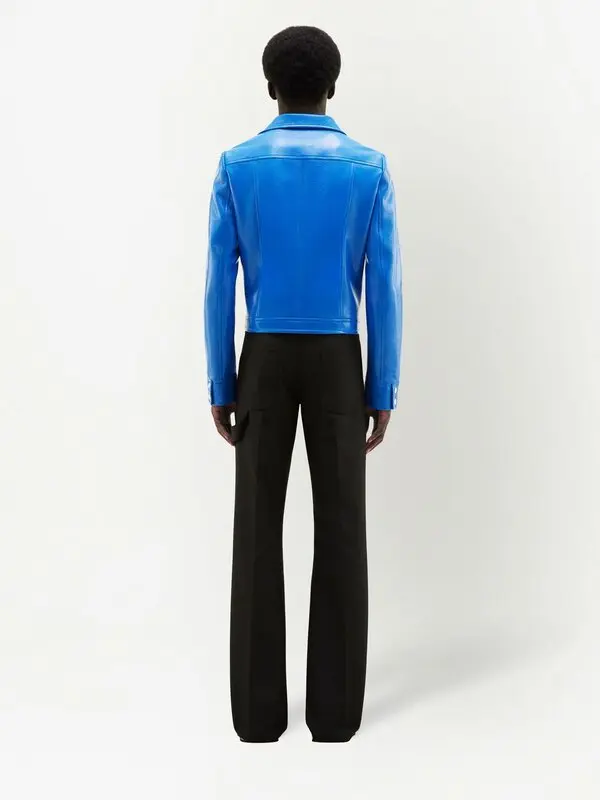 COURREGES Logo Patch Shirt Jacket - Blue