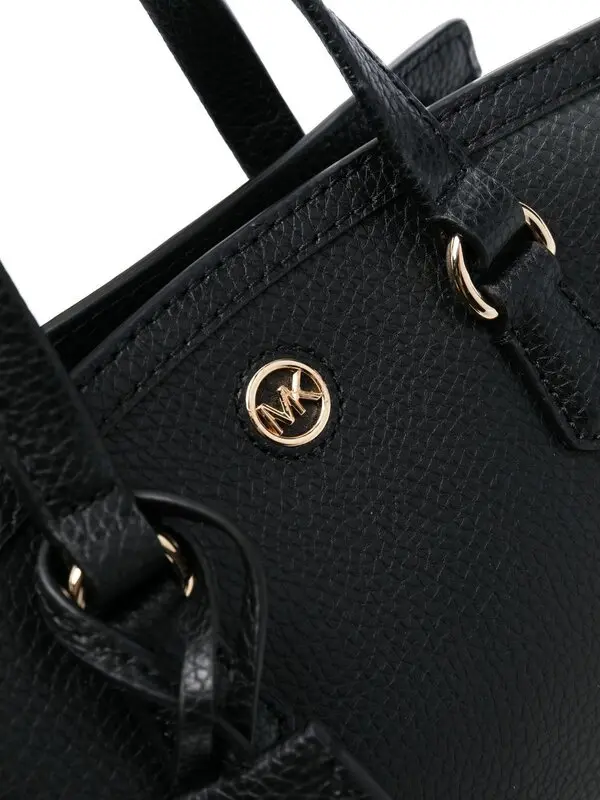 Michael Kors Logo-plaque Leather Tote Bag - Black