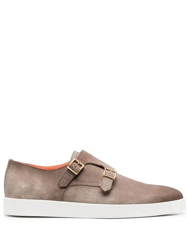 Santoni Bankable Suede Monk Shoes