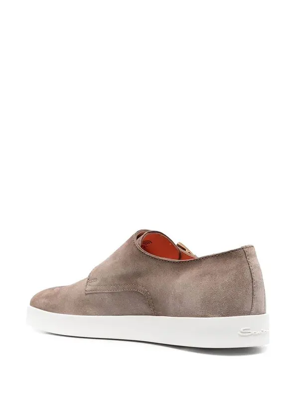 Santoni Bankable Suede Monk Shoes