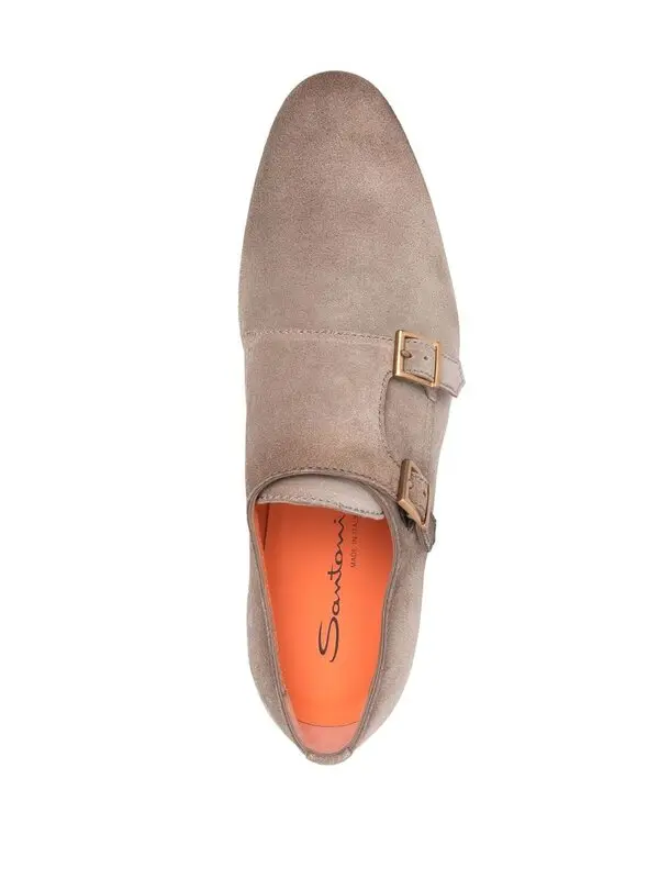 Santoni Bankable Suede Monk Shoes