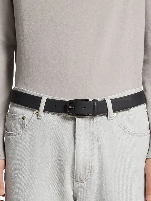 Zegna Leather Belt - Black