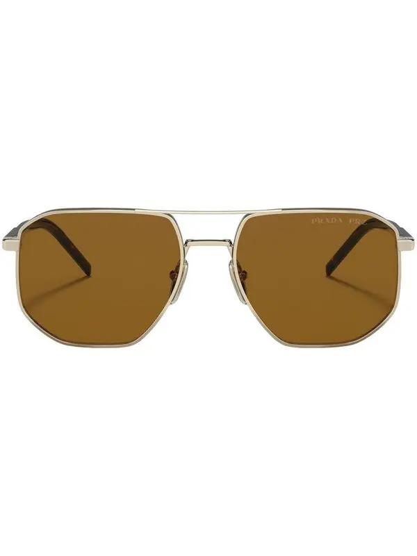 Prada Square Frame Sunglasses - Gold