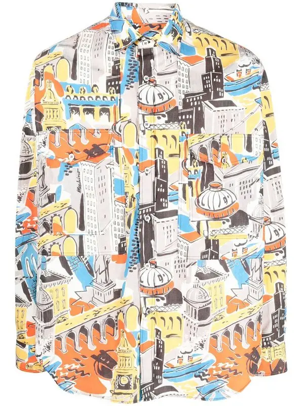 Moschino Graphic-print Long-sleeve Shirt - Grey